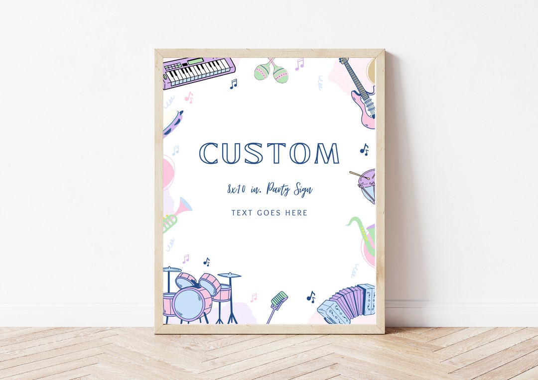 Music Birthday Party Sign | Instant Download | Musical Instruments ...