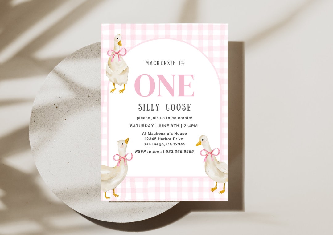 ONE Silly Goose First Birthday Invitation | Instant Download | Silly ...