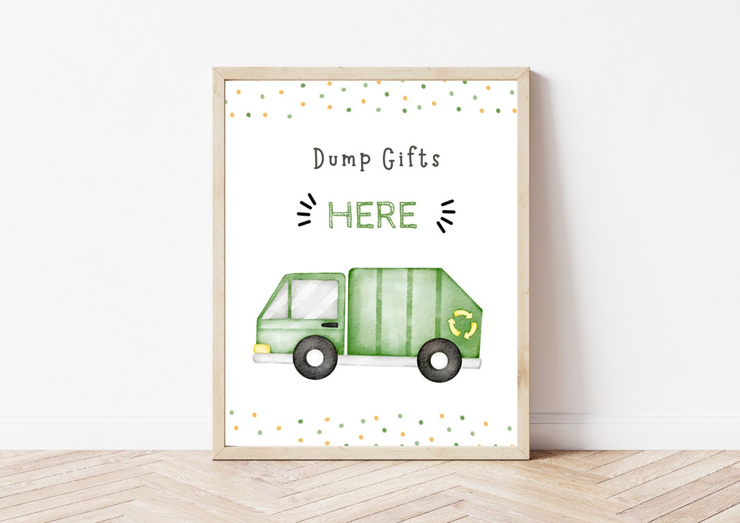 Garbage Truck Dump Gifts Party Sign | Instant Download | Printable ...