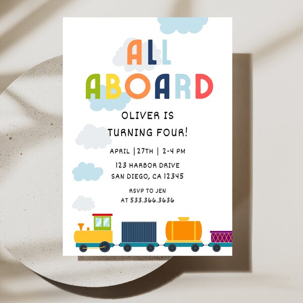 Train Birthday Invitation - Etsy