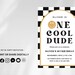 ONE Cool Dude Birthday Invitation Digital Download Boy 1st Birthday ...