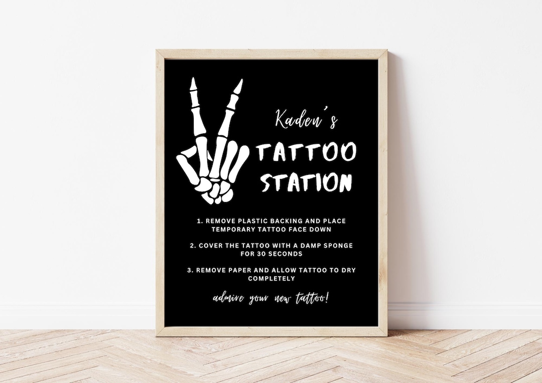 Bad TWO the Bone Birthday Party Tattoo Sign | Instant Download ...