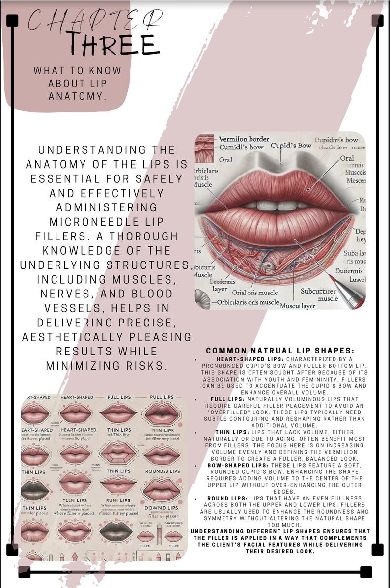 MICRO-NEEDLING Manual, 20pgs Advance Lip Filler Editable Training, Done ...