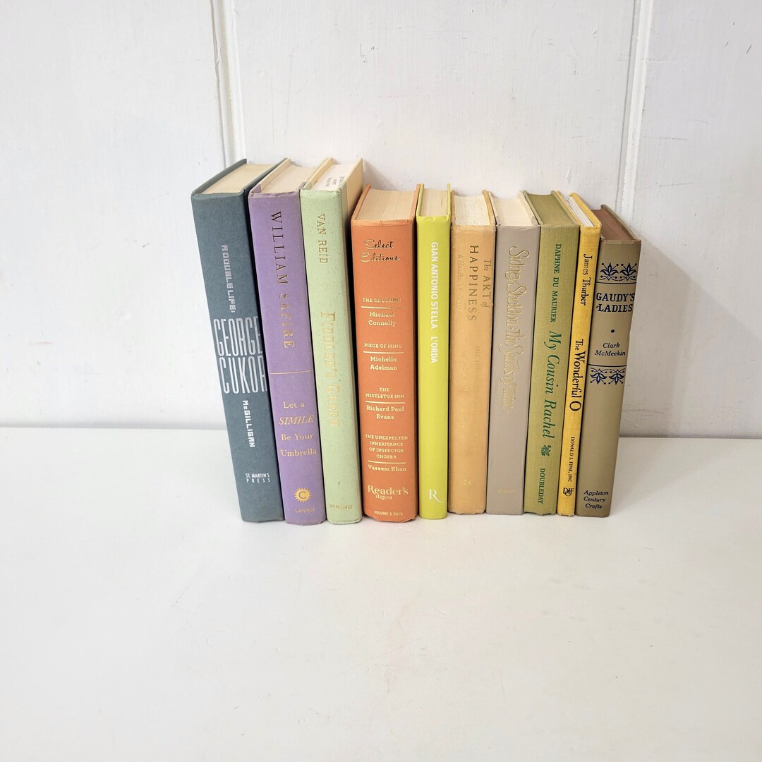 Pastel Book Collection Home Decor Assortment, Set of Ten Books, Shelf ...