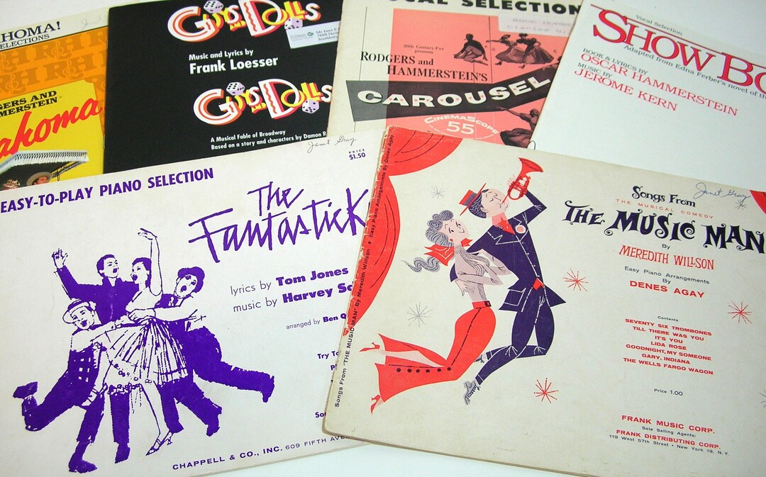 Show Tunes Vintage Music Books Set of Six - Etsy