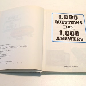 1,000 Questions and 1,000 Answers Children's Book - Etsy