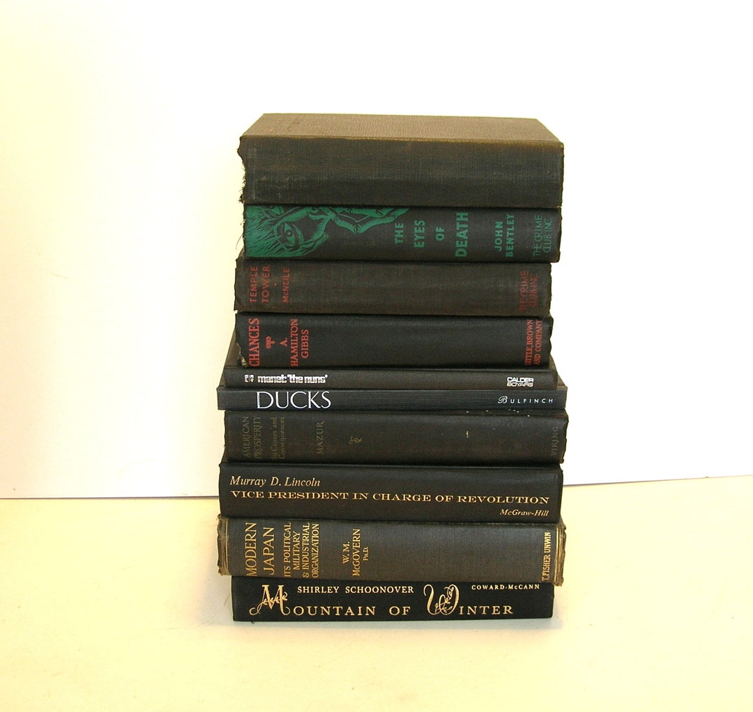 Black Book Collection Set of Ten Instant Library Home Decor Assortment ...