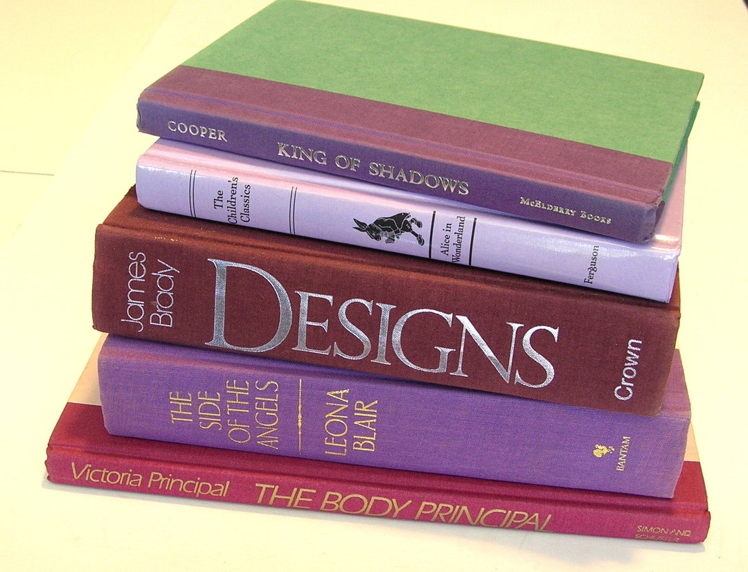 Purple and Plum Book Collection Home Decor Assortment, Set of Five ...