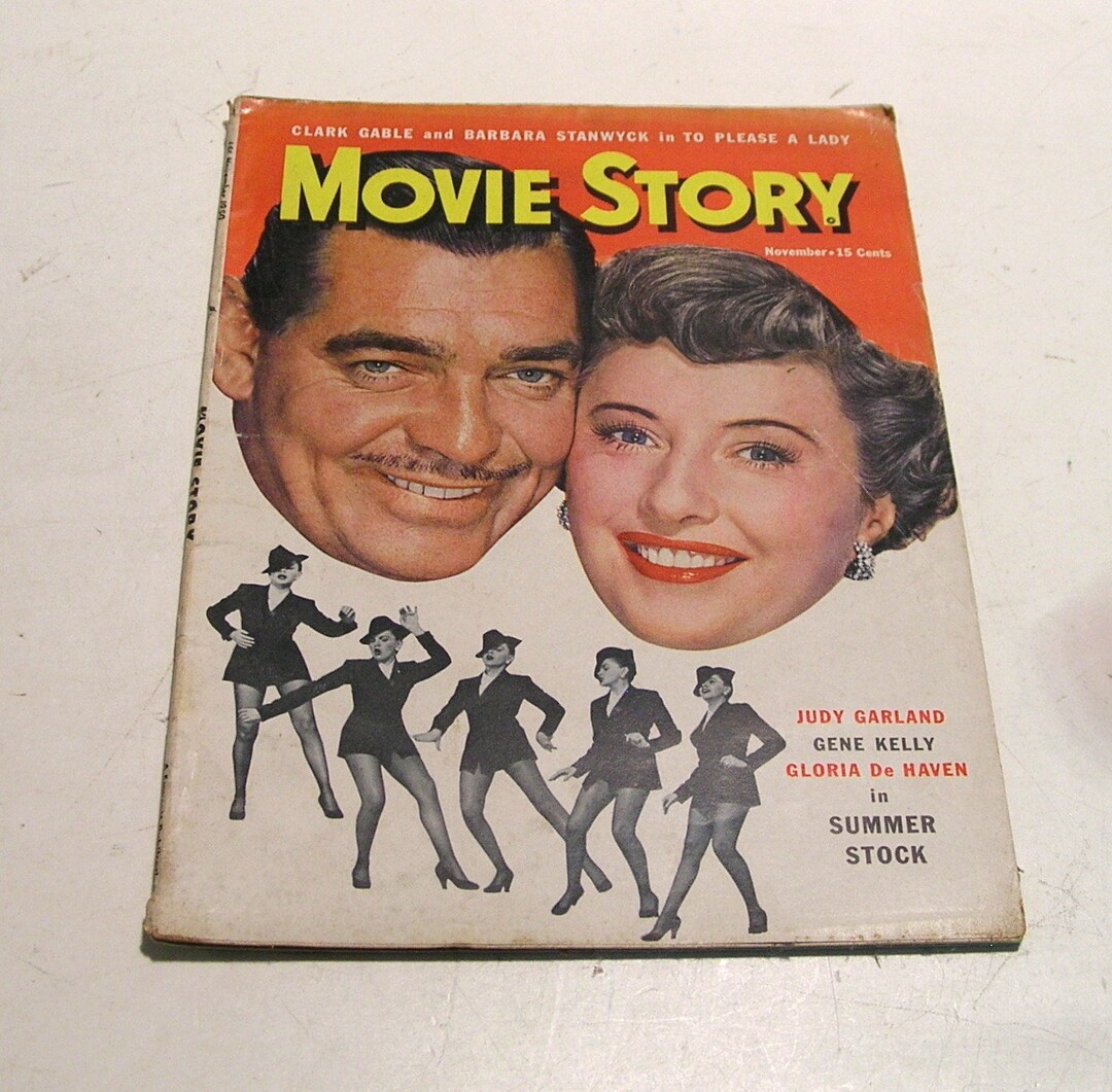 Movie Story Magazine November 1950, Clark Gable and Barbara Stanwick ...