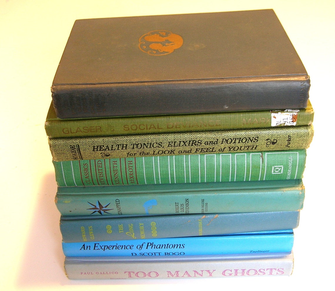 Light Blue and Green Books Instant Library Vintage Book - Etsy