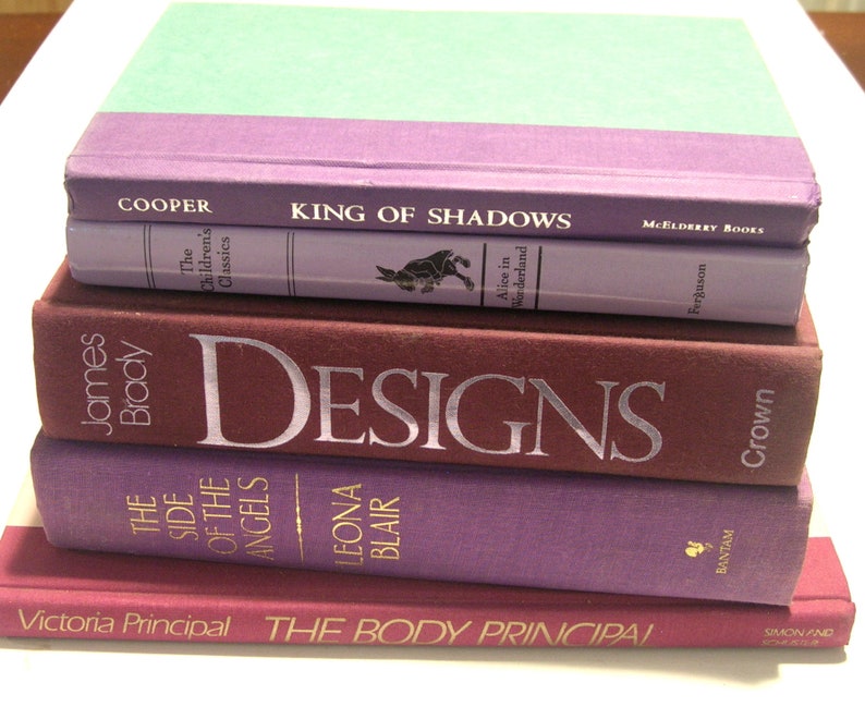 Purple and Plum Book Collection Home Decor Assortment Set Of | Etsy