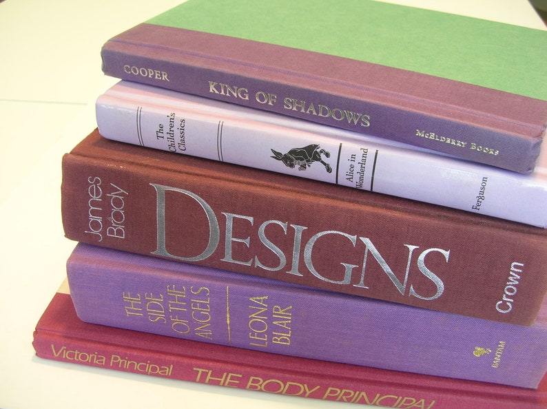 Purple and Plum Book Collection Home Decor Assortment Set Of | Etsy