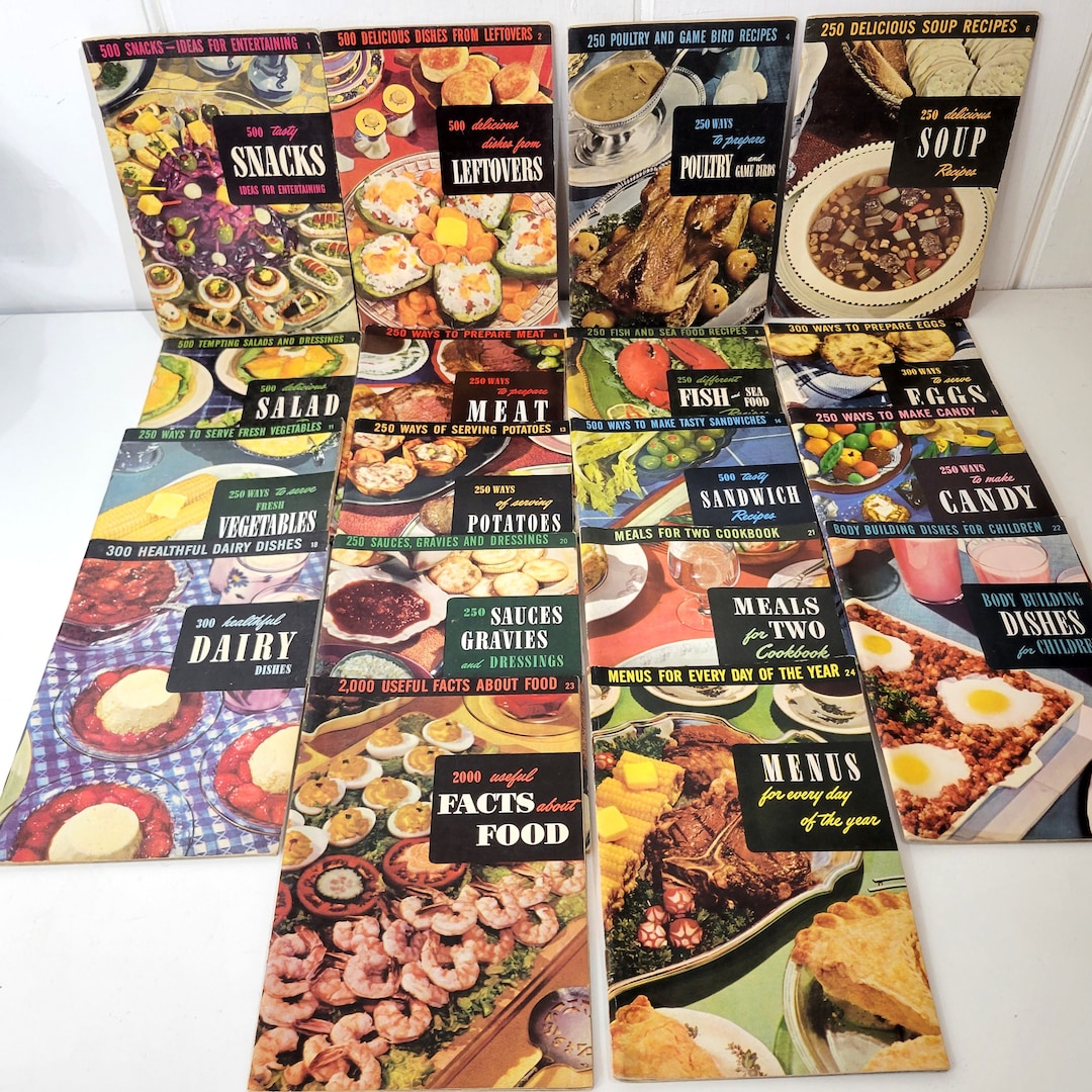 Vintage 1940s Recipe Book Collection, 250, 300 and 500 Recipe Books ...