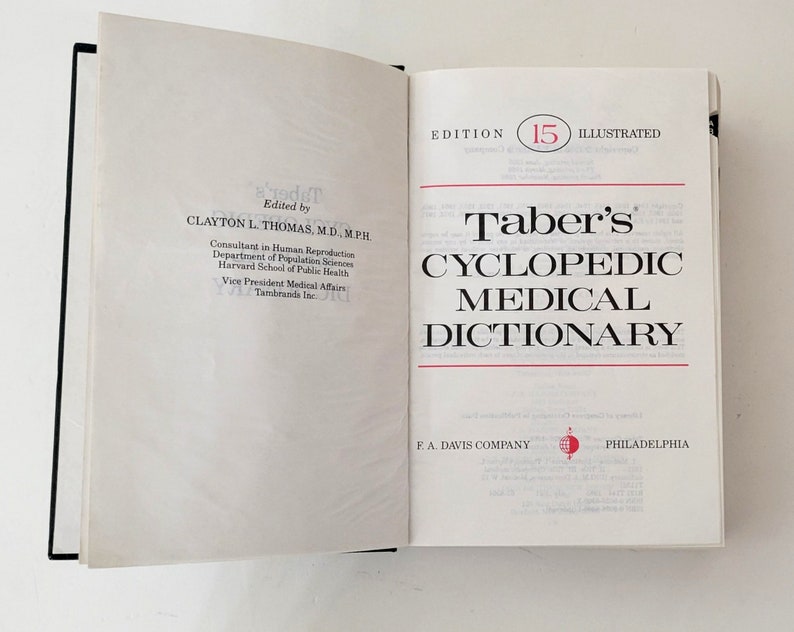 Taber's Cyclopedic Medical Dictionary - Etsy
