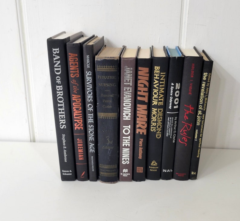 Black Book Collection Set of Ten Library Decor Home Decor - Etsy