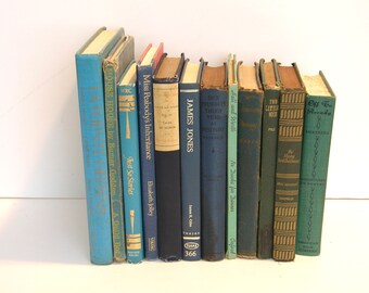 Light Blue and Green Books Instant Library Vintage Book | Etsy
