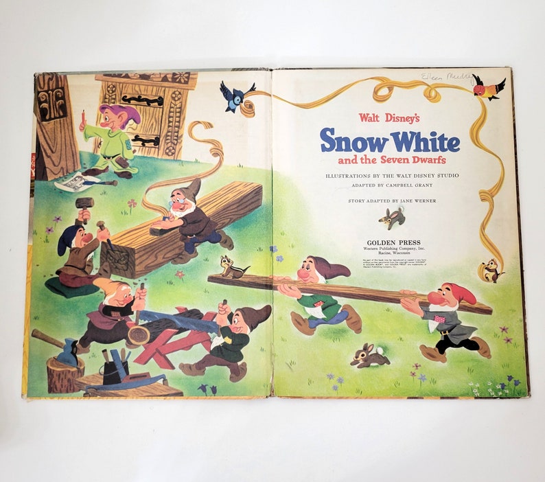 Snow White and the Seven Dwarfs, Walt Disney Golden Book - Etsy