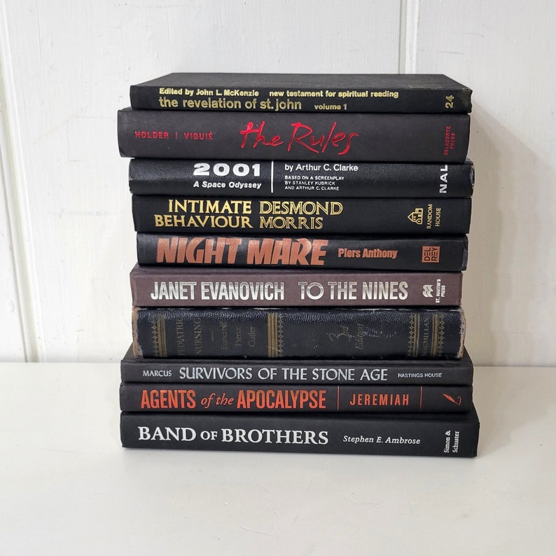 Black Book Collection Set of Ten Library Decor Home Decor - Etsy