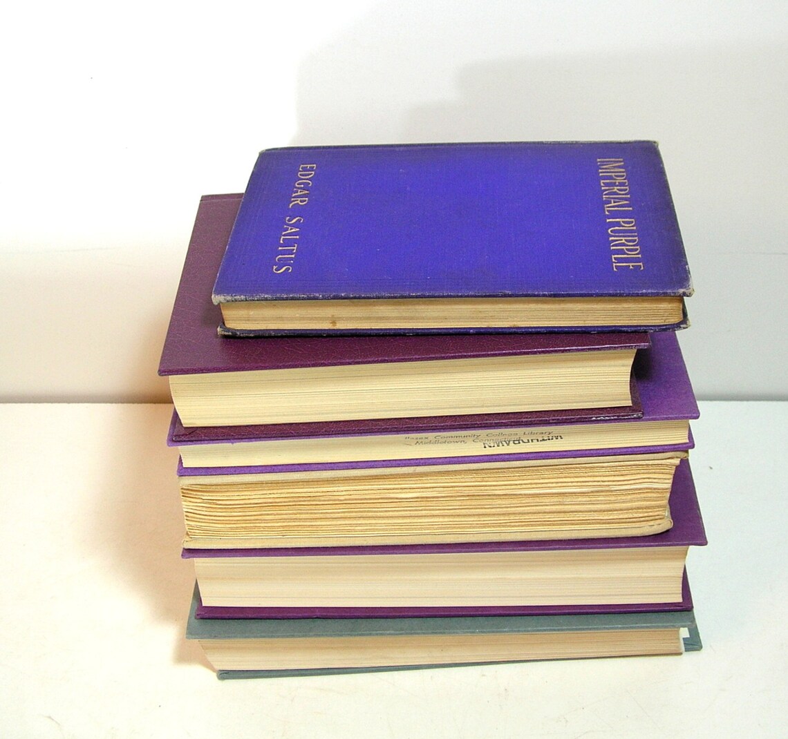 Lavender and Purple Book Collection Home Decor Assortment, Set of Six ...