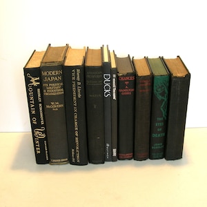 Black Book Collection Set of Ten Instant Library Home Decor Assortment ...