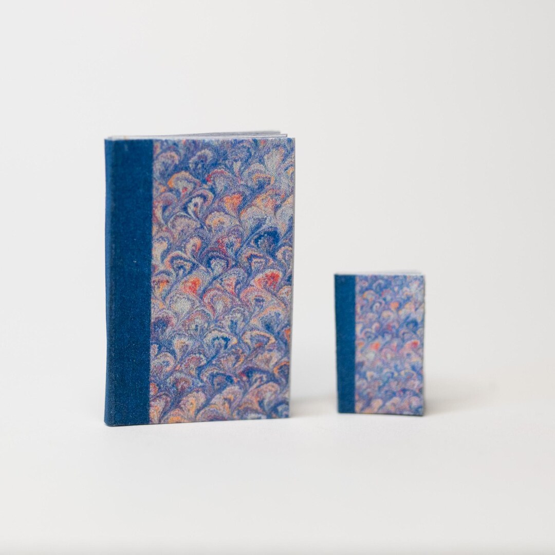 Blue Marbled Diary Dollhouse Notebook Blue Blank Paper Pad | Multiple ...