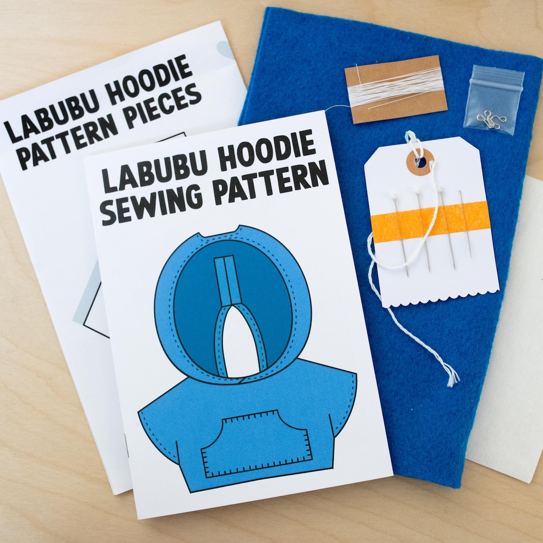 DIY Labubu Hoodie Sewing Kit With Pattern Instructions Doll Clothes ...