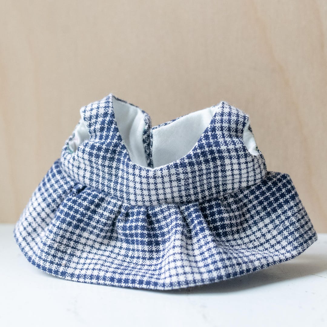 Navy + White Plaid Dress for Labubu Plush Pendant Doll Handmade (DRESS ...