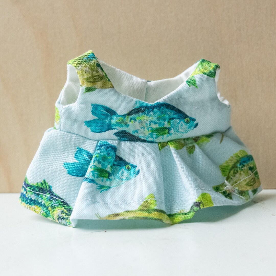 Blue Fish Dress for Labubu Plush Pendant Doll Handmade (DRESS ONLY ...