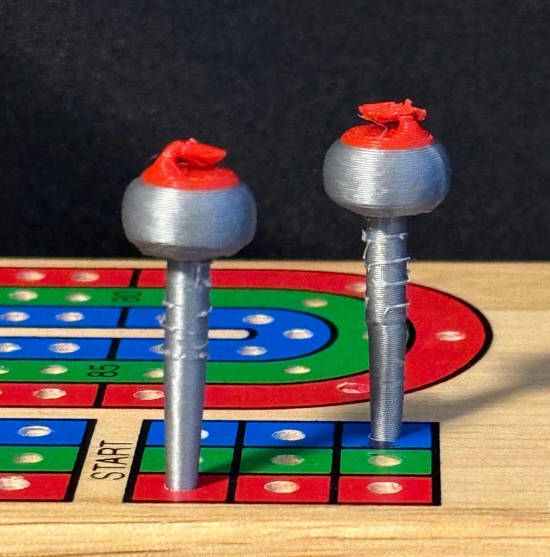 3D Printed Cribbage Pegs - Curling Stone - Etsy