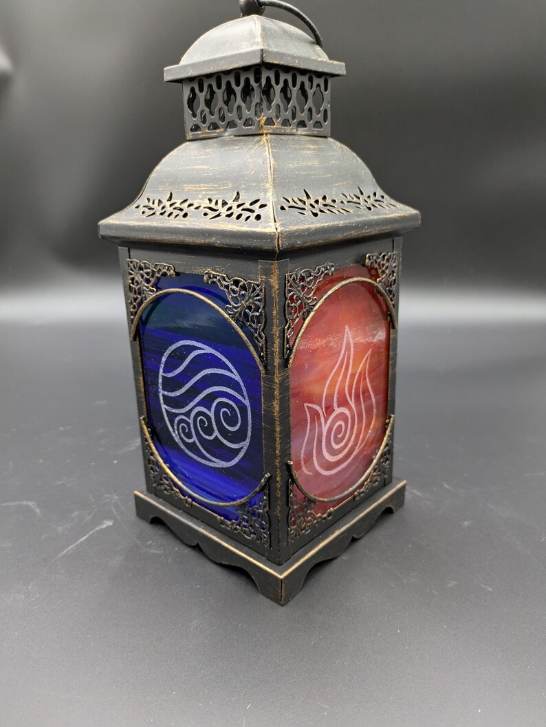 Atla Four Elements Lantern, Metal Lantern, Avatar Inspired Decoration ...