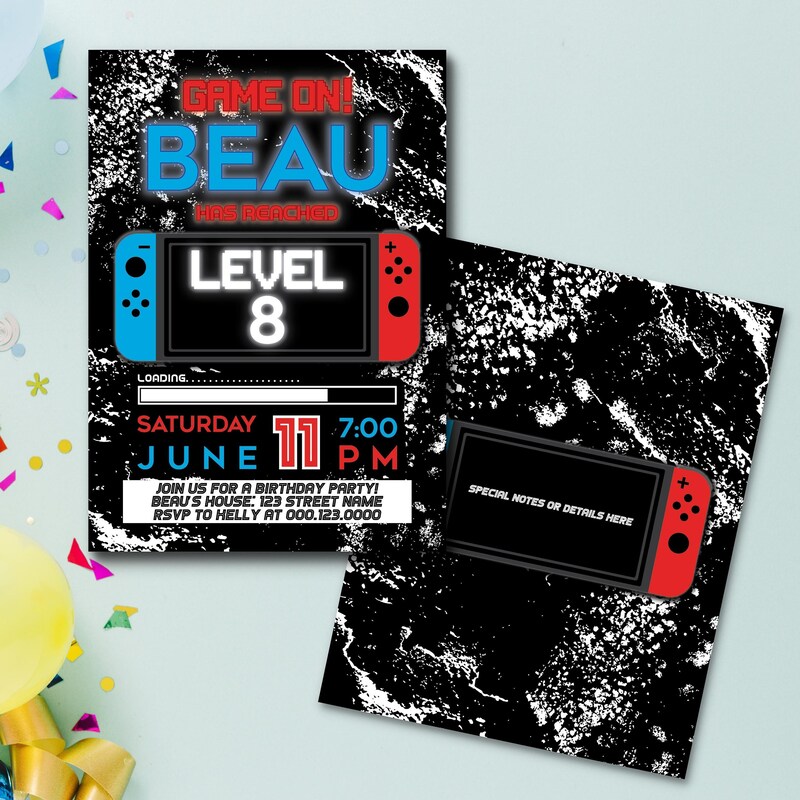 Nintendo Invitation - Etsy