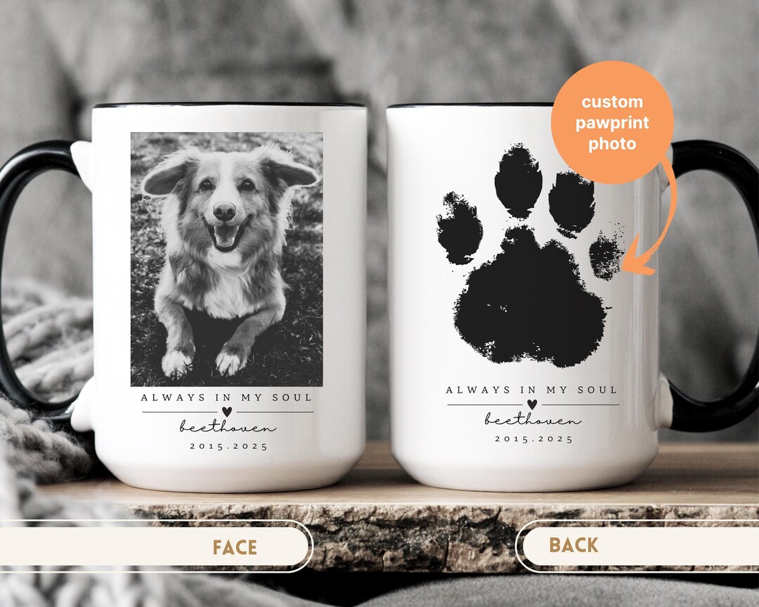 Custom Pet Memorial Mug: Personalized Dog Photo Gift - Etsy
