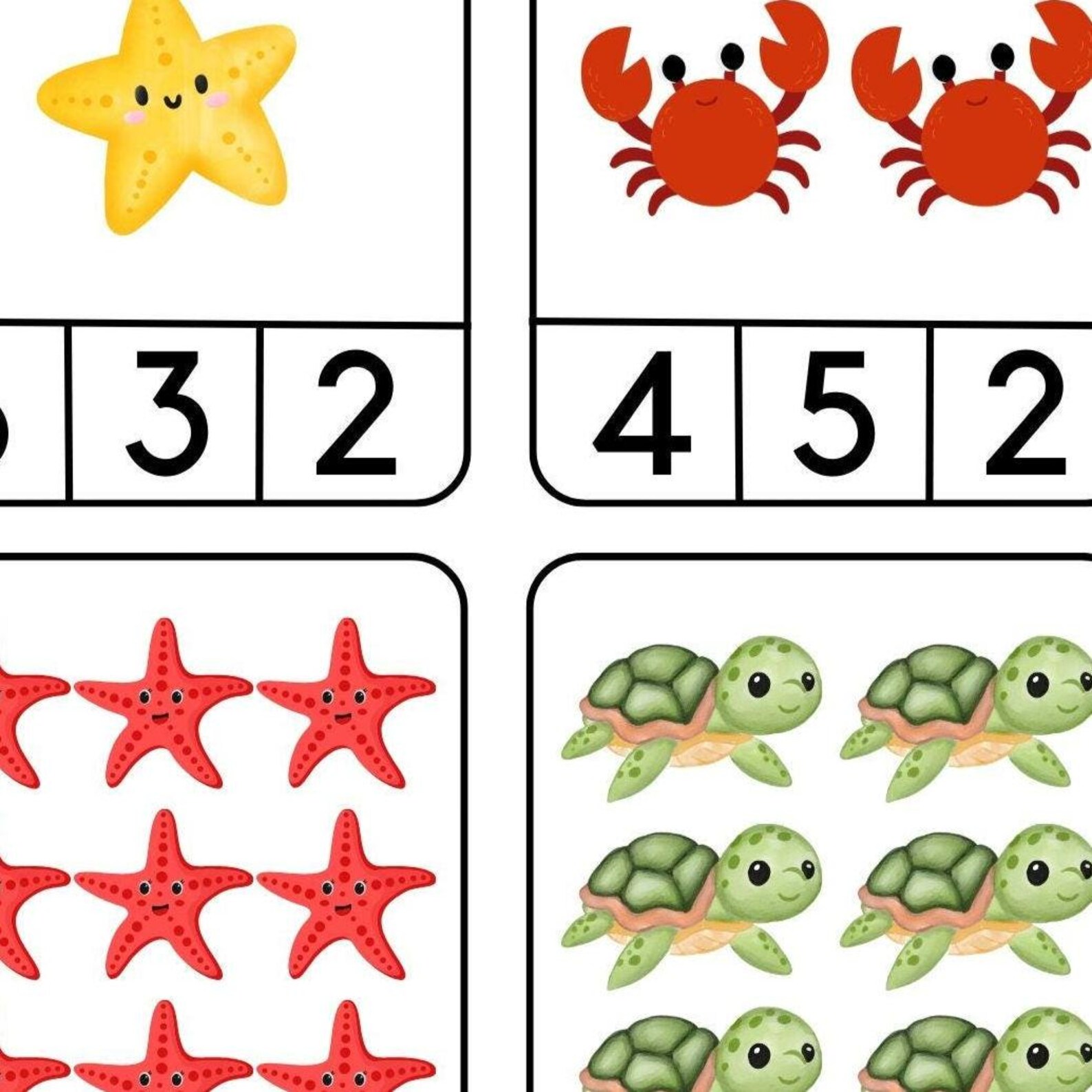 1-10 Numbers Sea Animal Theme Printable - Etsy