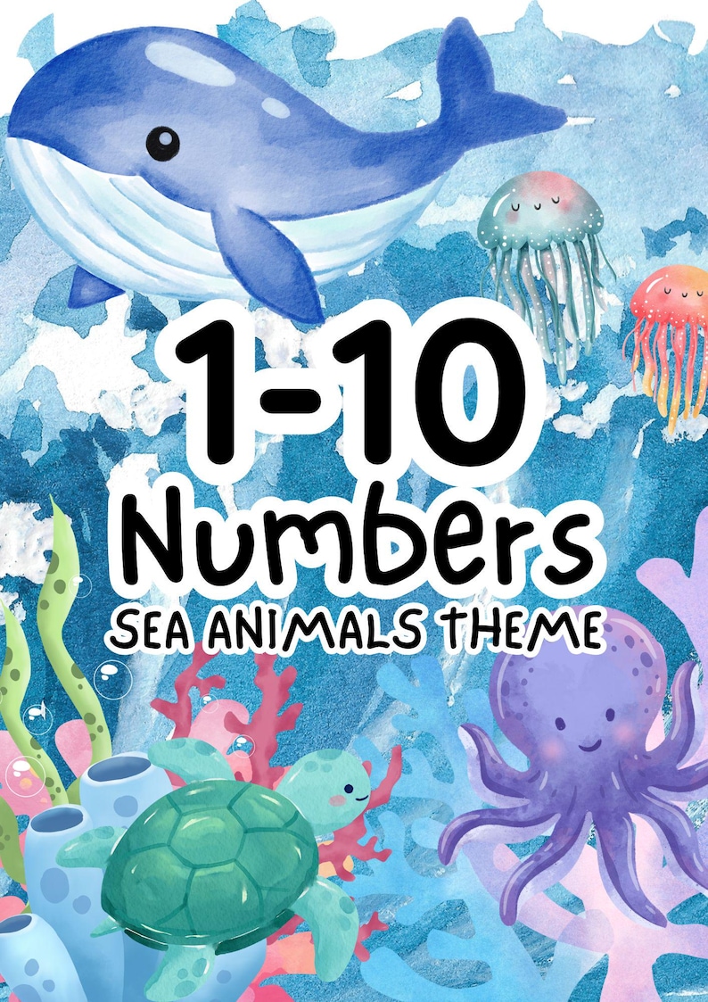 1-10 Numbers Sea Animal Theme Printable - Etsy
