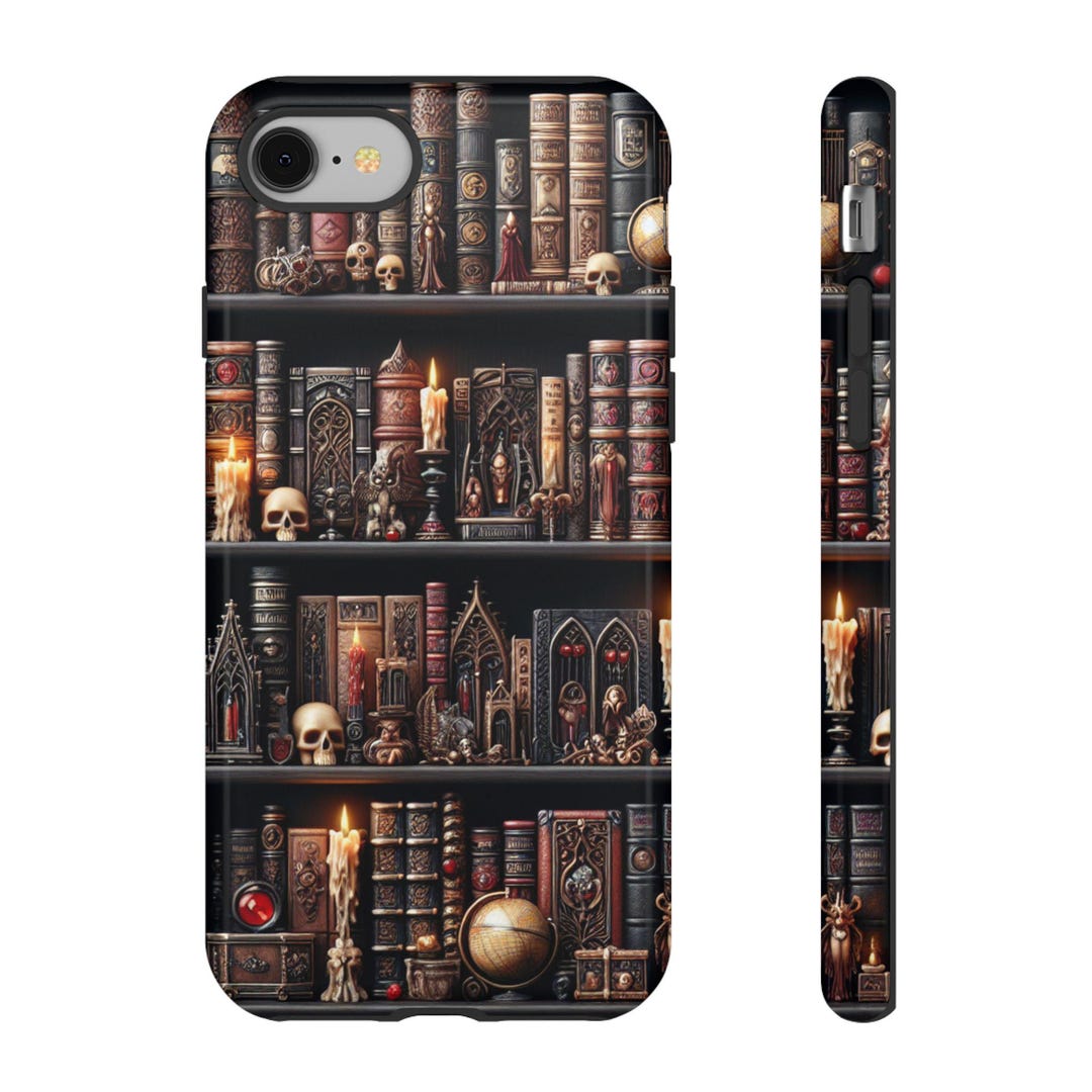 Gothic Bookcase Fits Multiple Phone Types, Elegant Dark Aesthetic Phone ...