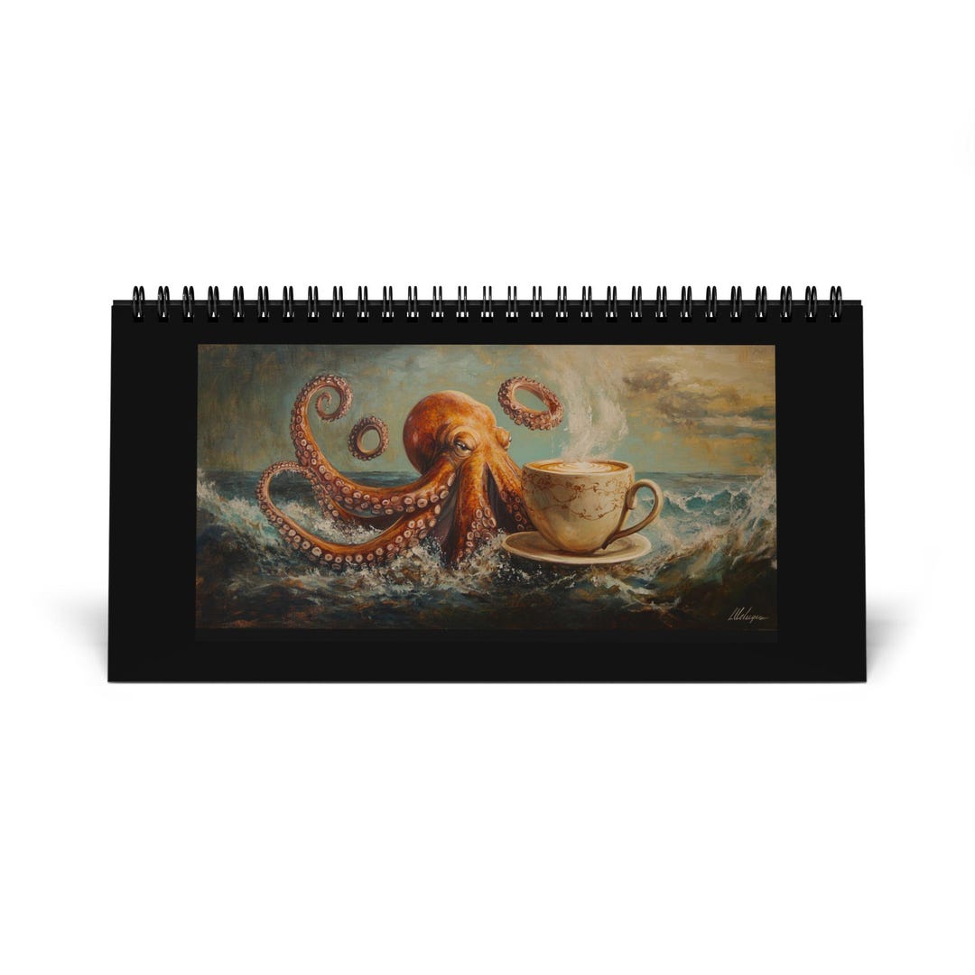 Artistic Quirky Octopus Desktop Calendar 2026, Octopi Design, Office ...