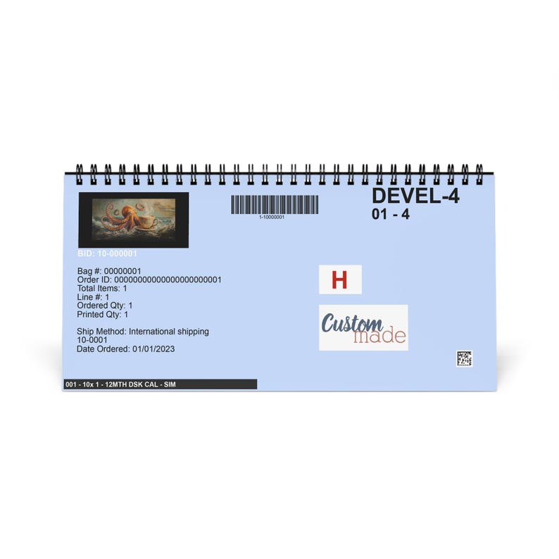 Artistic Quirky Octopus Desktop Calendar 2026, Octopi Design, Office ...