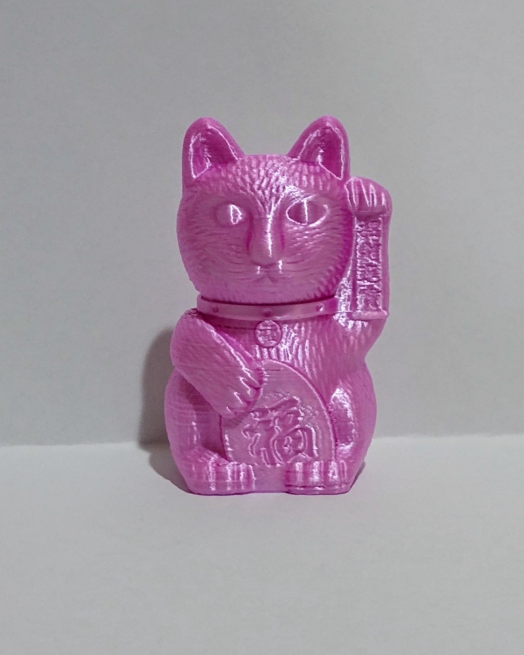 Pink 3D Printed Lucky Cat - Etsy