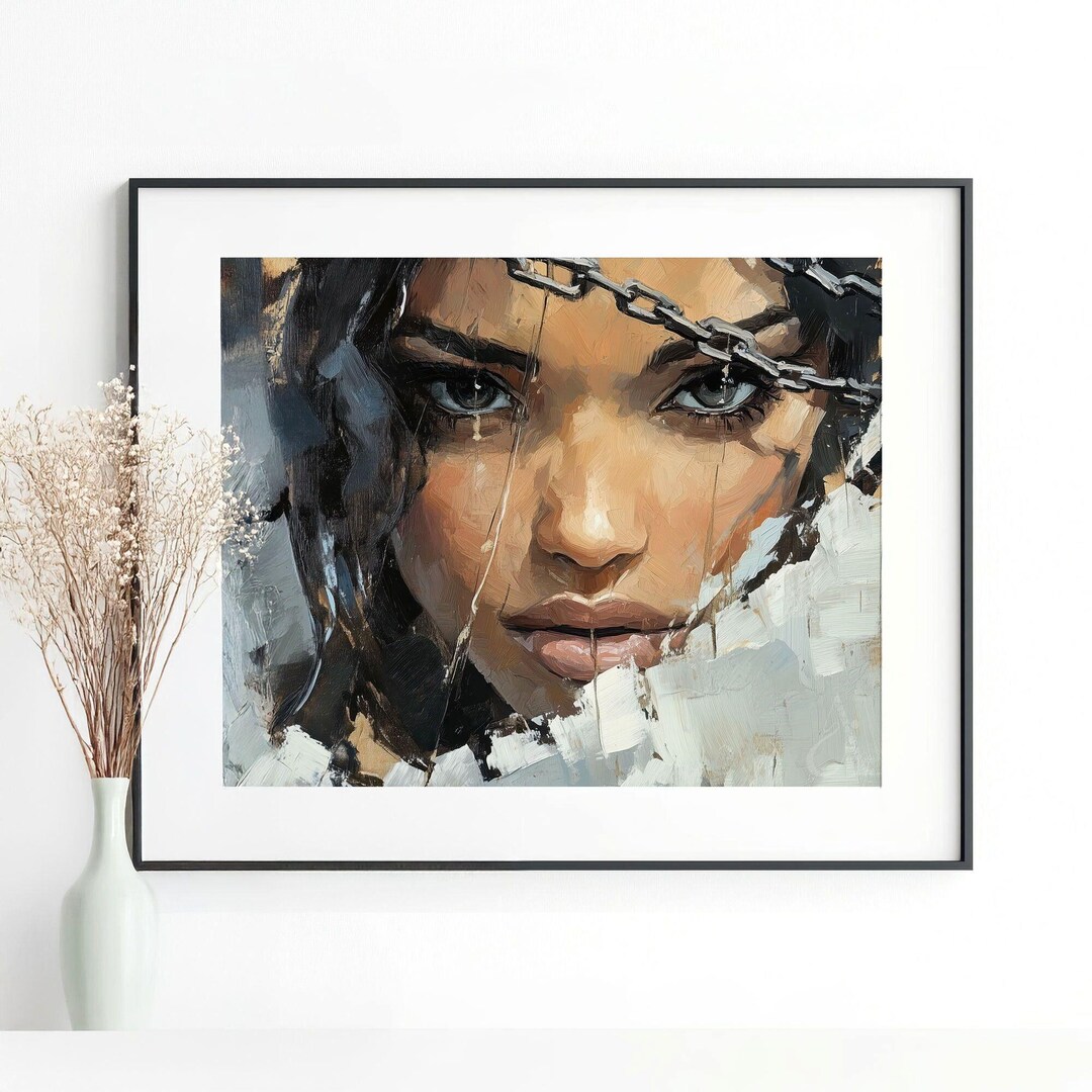 Fierce Resolve - Ai-generated Impressionist Portrait, Women's Rights ...