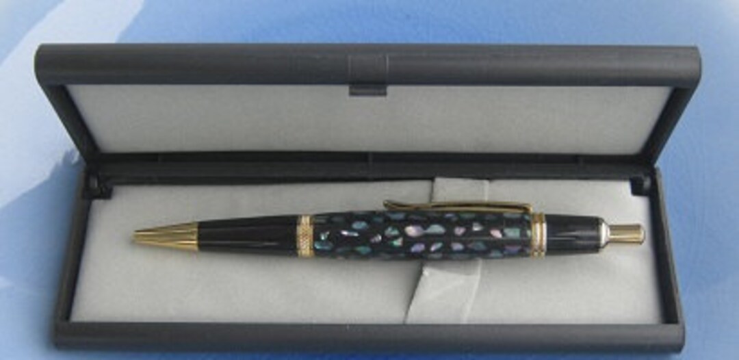 Handmade Sierra Button-click Pen, Gold With Artistiblank of Crushed ...