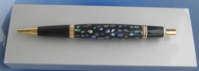 Handmade Sierra Button-click Pen, Gold With Artistiblank of Crushed ...