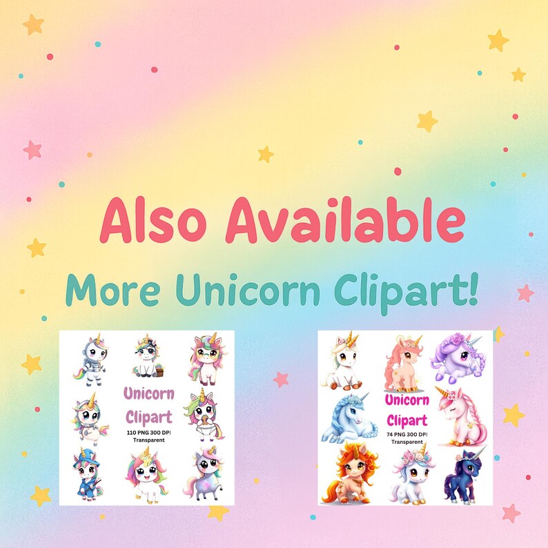 Unicorn Birthday Clipart Bundle | Rainbow Unicorn PNG | Party ...