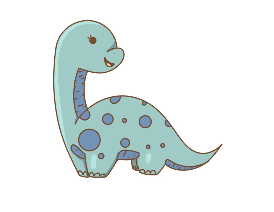 Cute Simple Brontosaurus Dinosaur Sticker Digital Download - Etsy