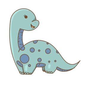 Cute Simple Brontosaurus Dinosaur Sticker Digital Download - Etsy