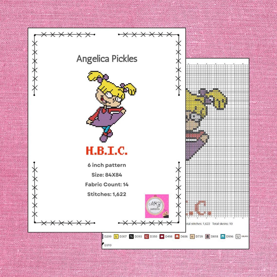 Angelica Pickles Cross Stitch Pattern - Etsy