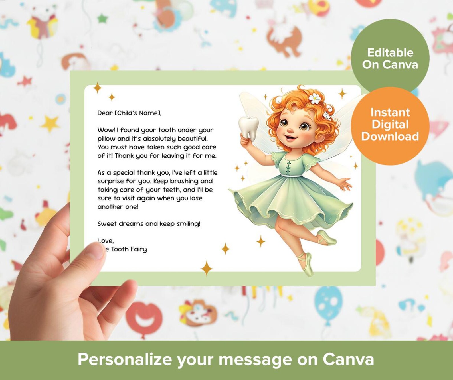 Tooth Fairy Letter Note From the Tooth Fairy First Tooth Certificate ...