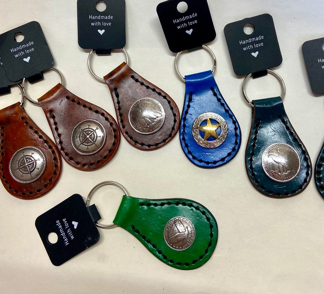 Leather Key Fobs With Various Conchos Are a Great Gift Idea for Father ...