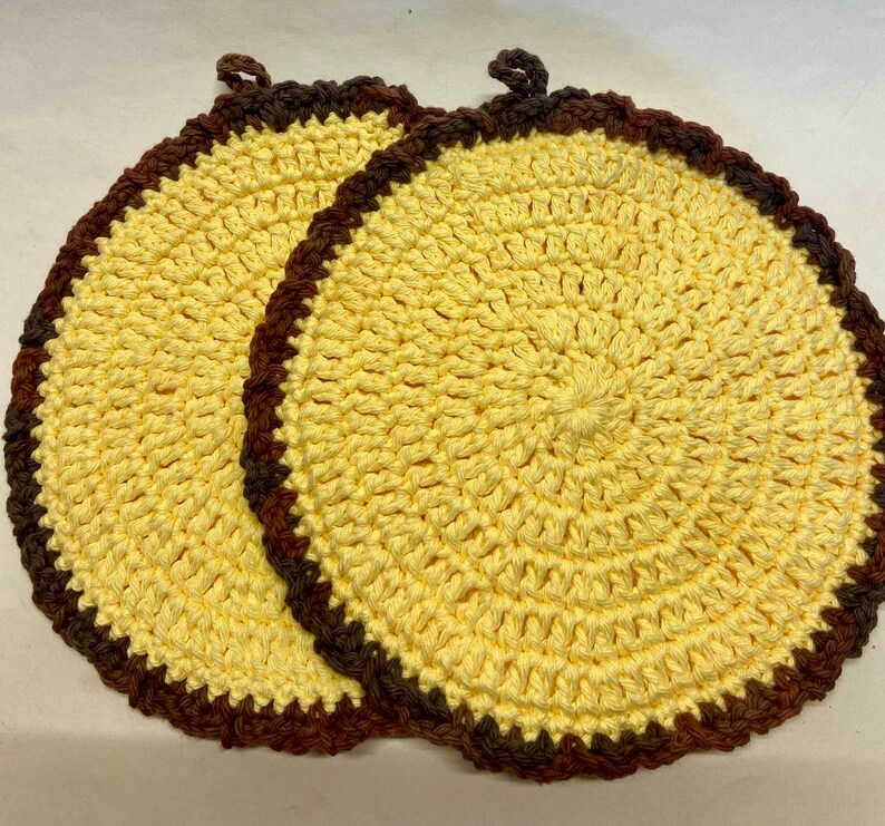 Crochet Potholders: Double Sided Cotton Trivets, Set of 2 - Etsy