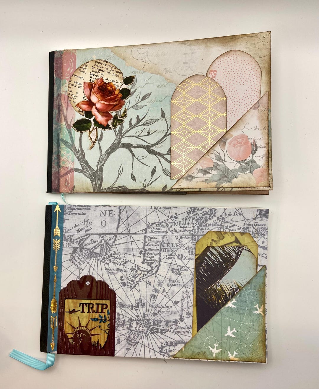 Gratitude & Travel Themes – Set of 2 Junk Journals- Handmade From ...