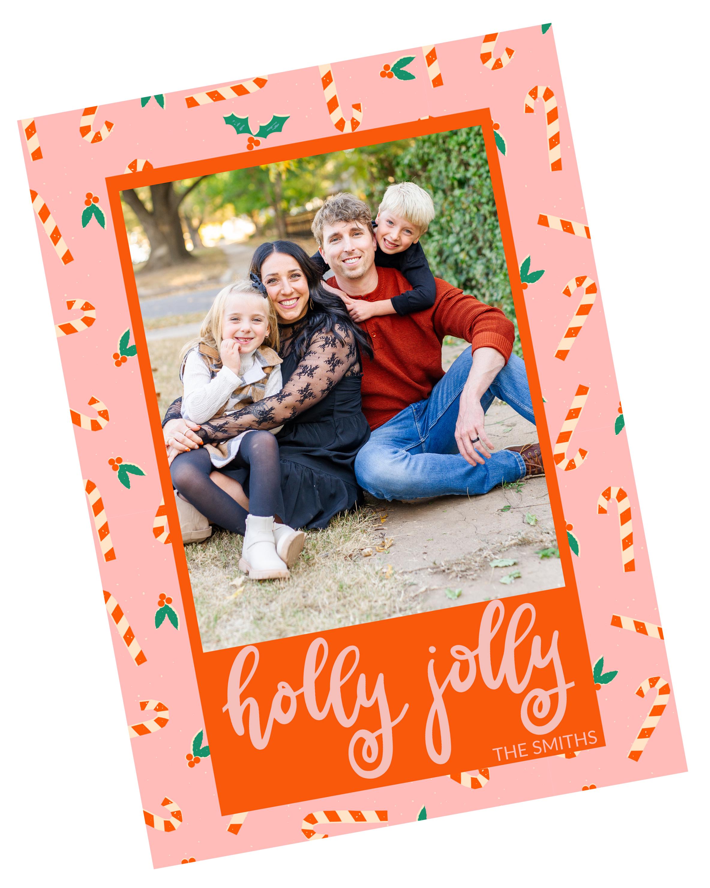 Editable Holly Jolly Christmas Card - Etsy